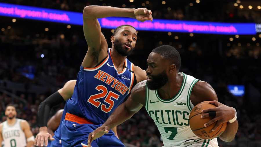 New York Knicks beat Boston Celtics 108-105 in OT to take Game 1