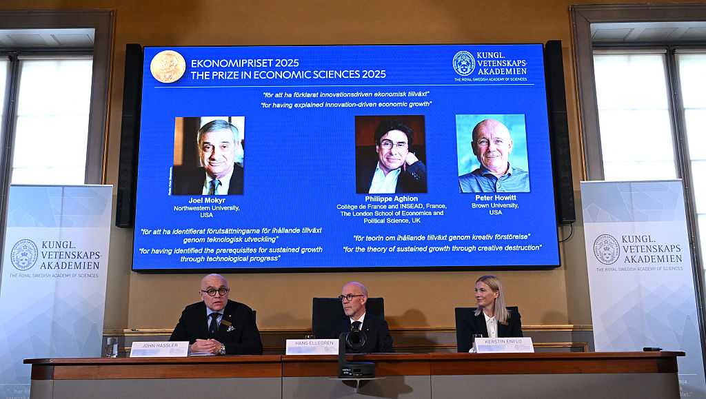 Nobel economics prize awarded for research into innovation, economic growth