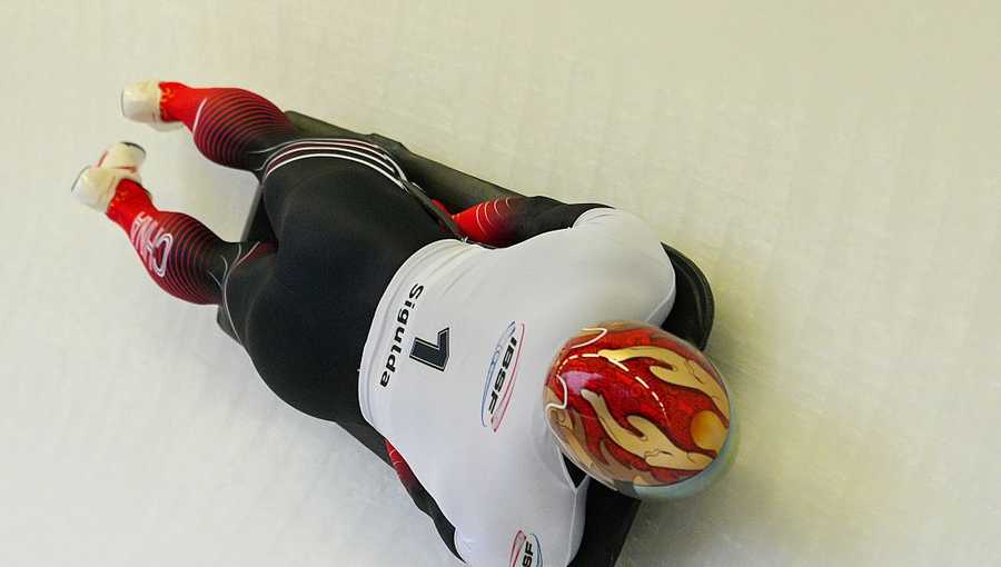 Dan Barefoot competing for U.S. Olympic skeleton team