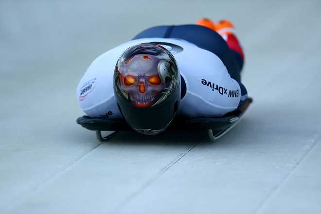 Dan Barefoot competing for U.S. Olympic skeleton team