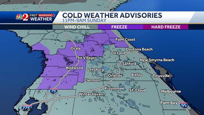 Florida cold Sunday: Temperatures plummet this weekend