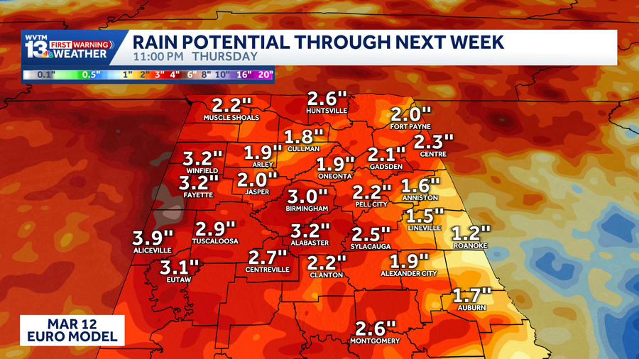 Alabama weather forecast: Heavy weekend storms