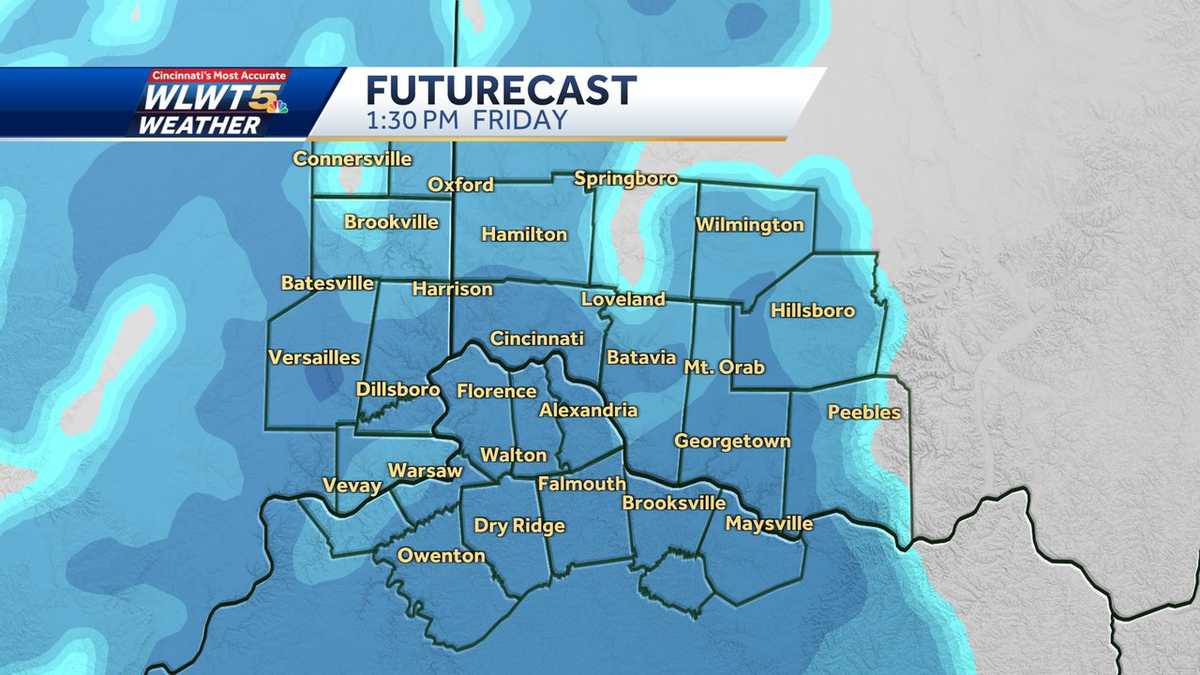 Winter storm: Hour-by-hour snow forecast for Cincinnati Friday