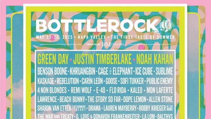 2025 BottleRock Napa Valley lineup released. How to get tickets