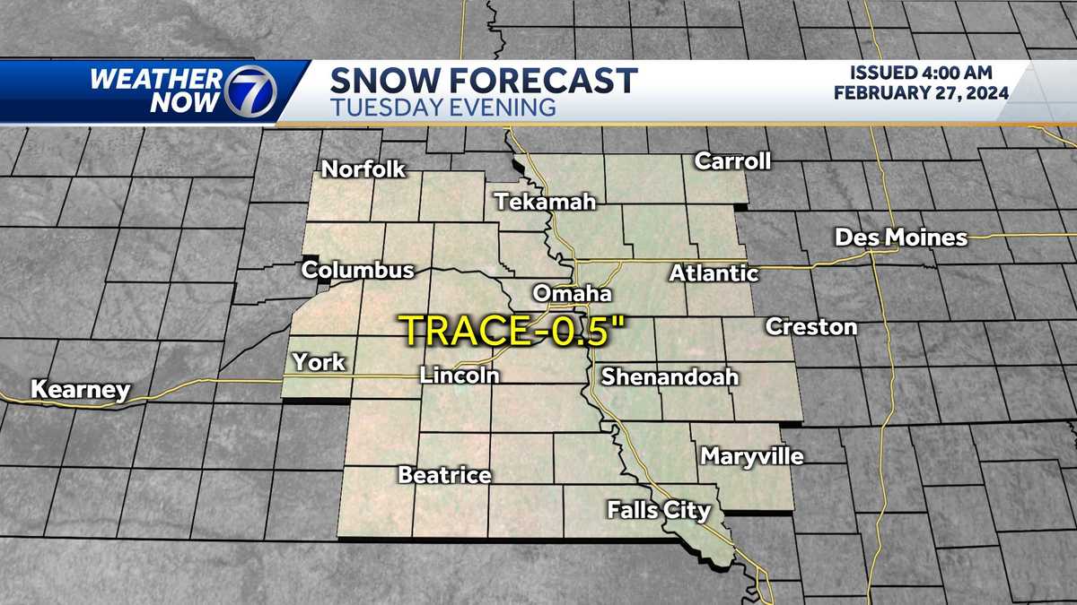 Omaha weather: Winter cold Tuesday, light snow possible evening commute