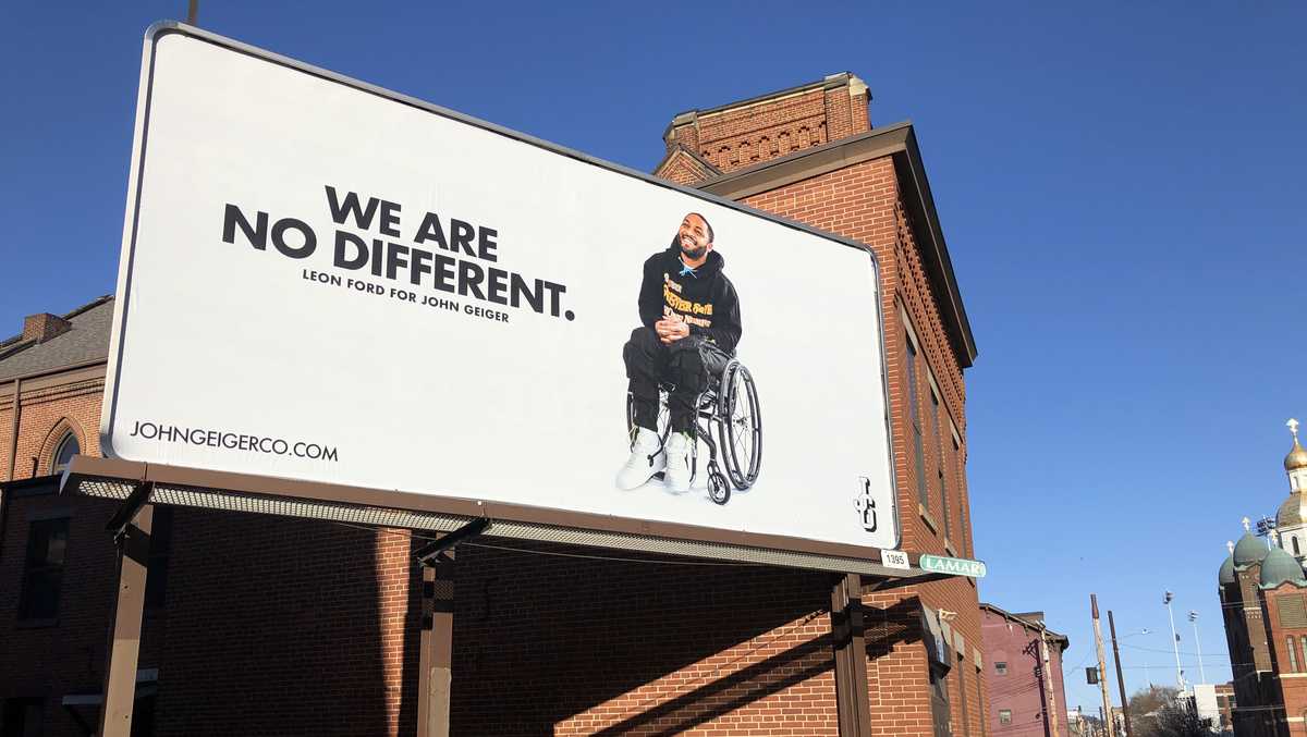 'We are no different:' John Geiger billboard featuring activist Leon ...