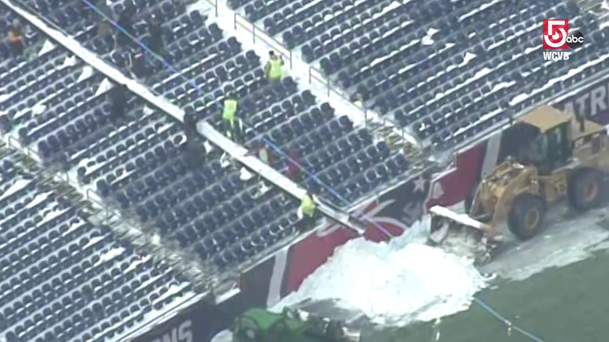 Chutes and loaders: Clearing snow out of Gillette Stadium to prepare ...