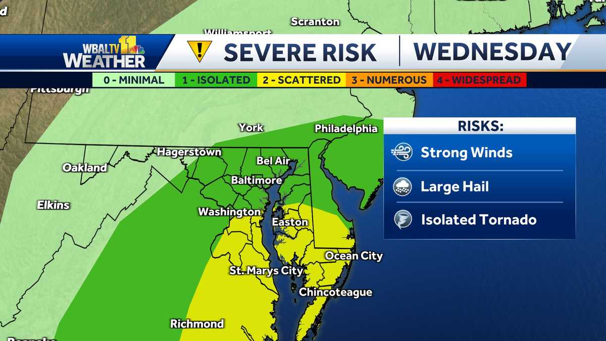 Flood Watch issued in Maryland due to heavy rains, thunderstorms
