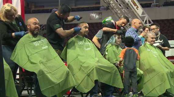 Hair to start, then bald to support kids with cancer