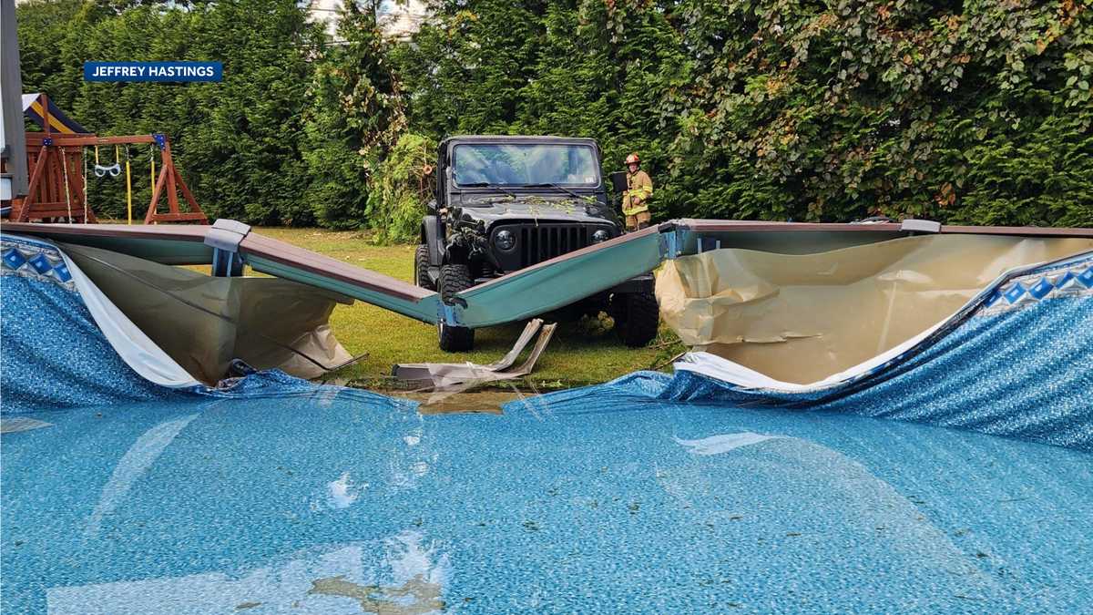 Jeep crashes into pool in Goffstown, NH, authorities say