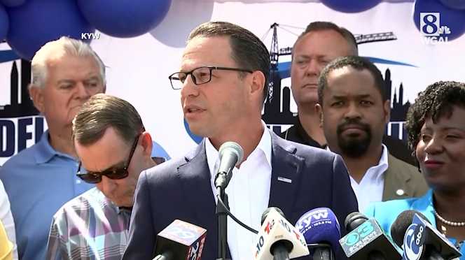 Pennsylvania Gov. Josh Shapiro campaigns for Kamala Harris in Philly