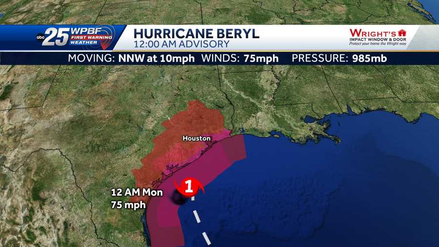 Beryl is now a category 1 hurricane