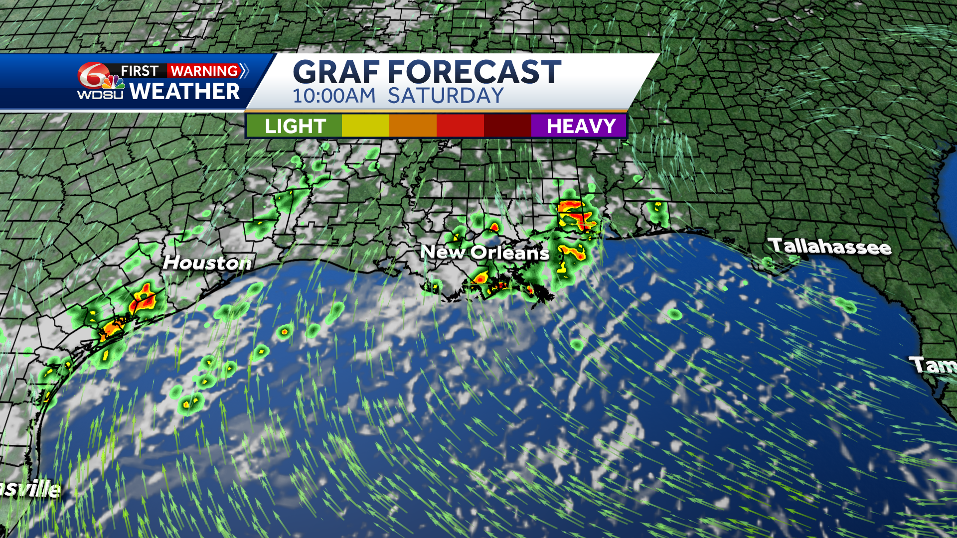 New Orleans weather forecast high temp rain chances Gulf forecast - WDSU