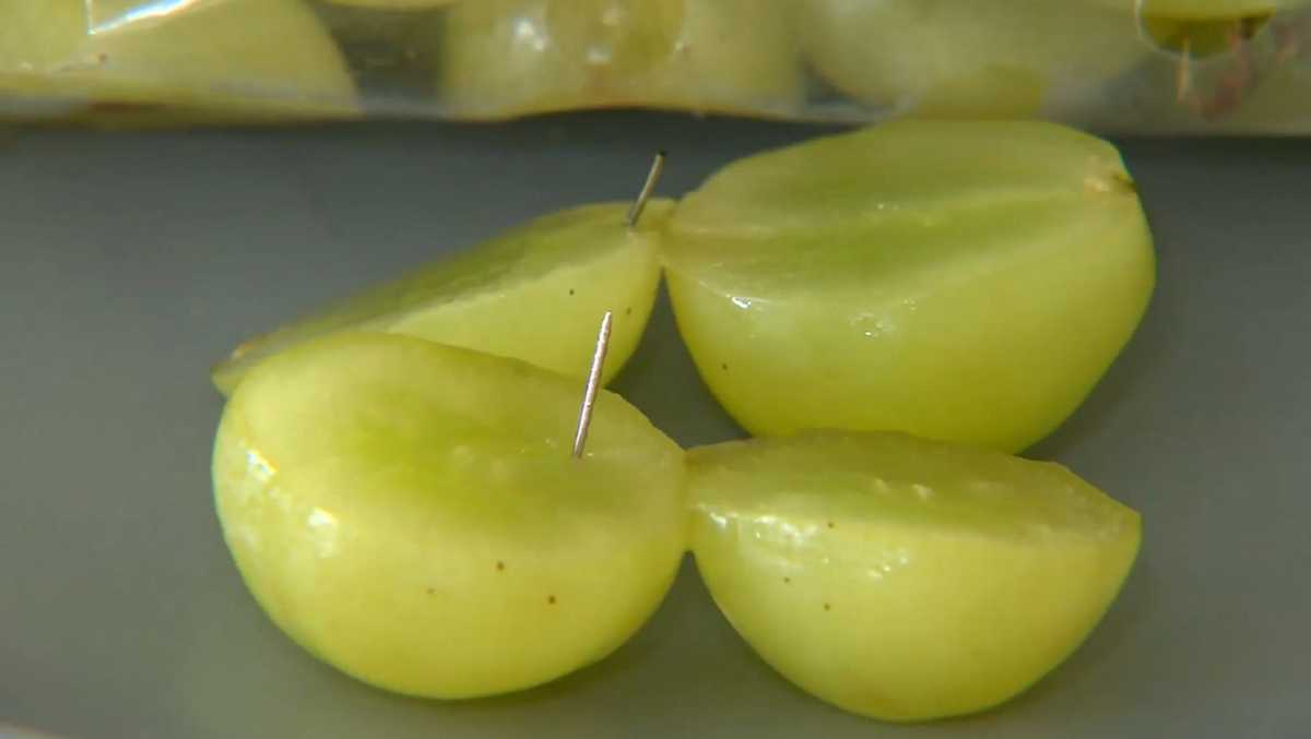 Report: Pregnant woman finds needles hidden inside grapes