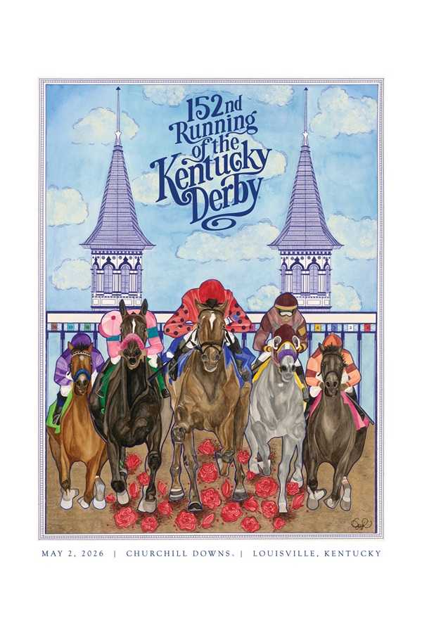 Churchill Downs unveils Kentucky Derby 152 artwork, mint julep glass