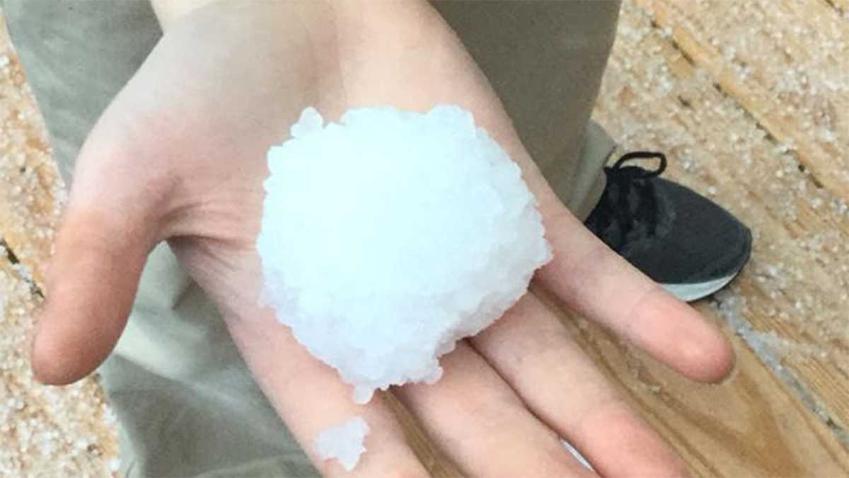 Graupel, not hail, falls in some NH spots