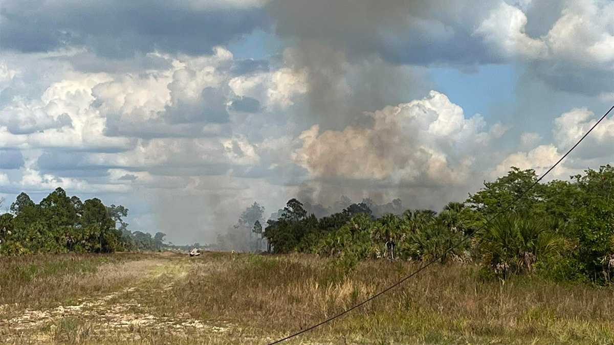 Crews battle 60-acre brush fire in Collier County