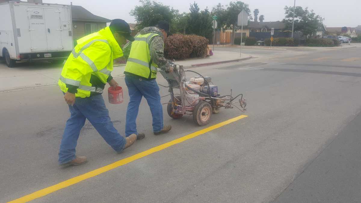Stop and yield signs installed in front of Arroyo Seco Academy