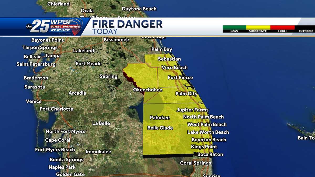 Moderate Risk of Fire Danger across South Florida and the Treasure Coast