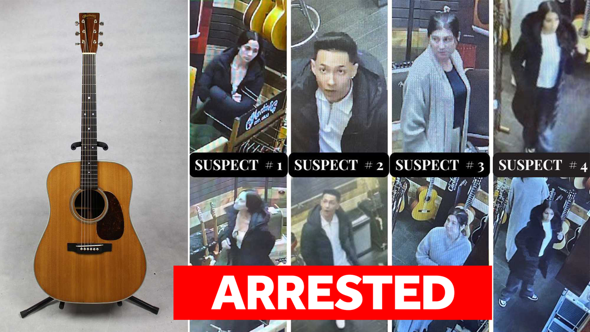 Three people arrested in connection to $15,000 guitar theft