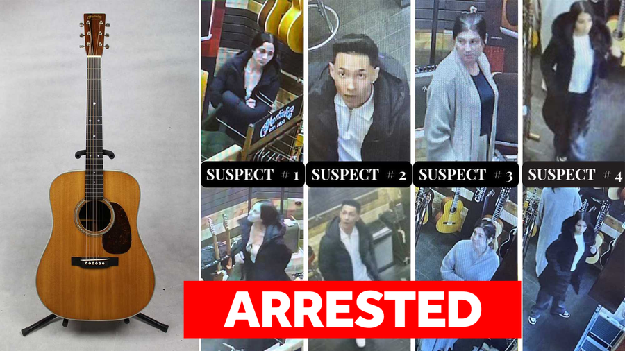 Three people arrested in connection to $15,000 guitar theft