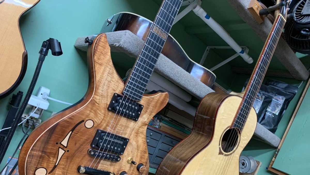 Maine guitar maker hand crafts instruments that are works of art