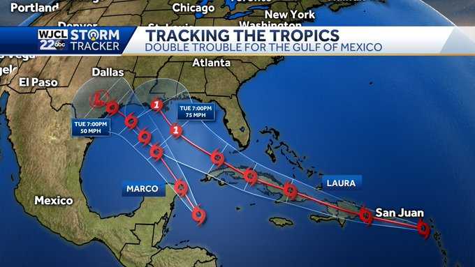 Laura, Marco set to strengthen over the Gulf of Mexico