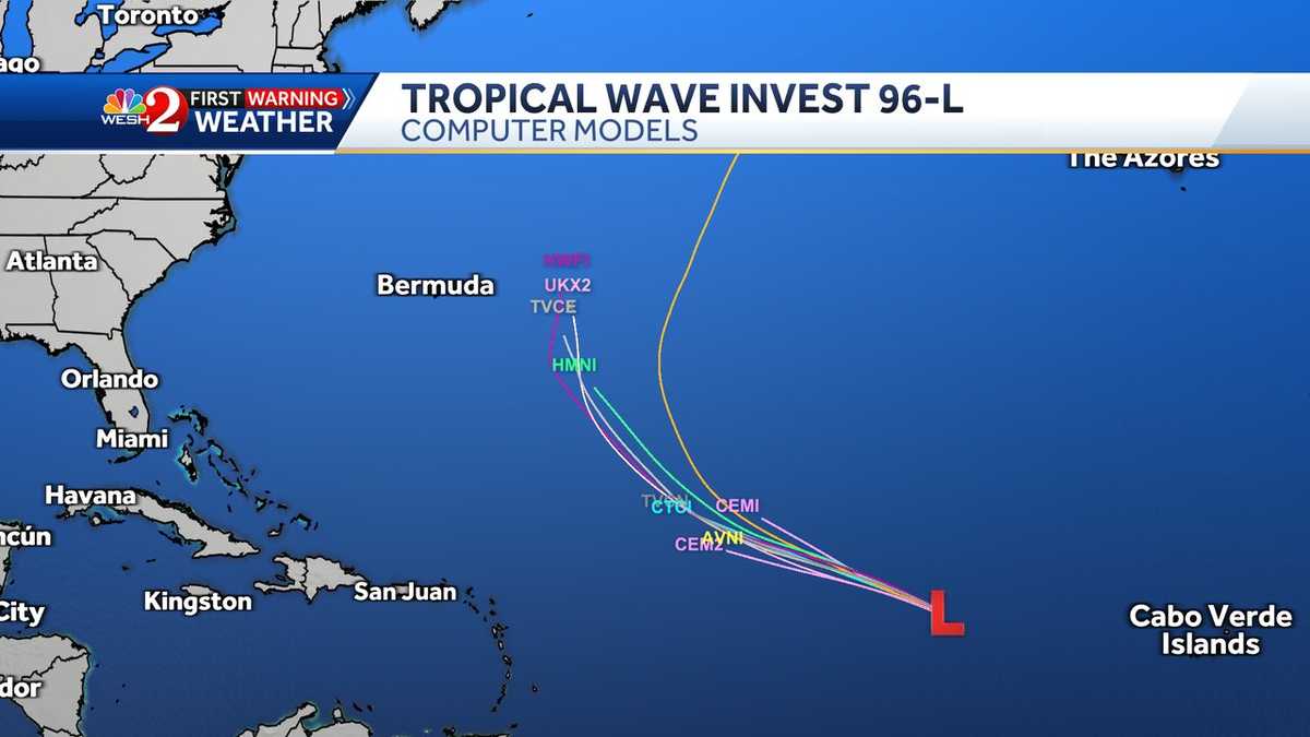 Tracking Invest 96-L: Maps, path, spaghetti models