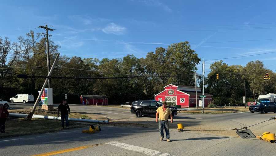 Road closed after heavy machinery loses brakes, tears through intersection