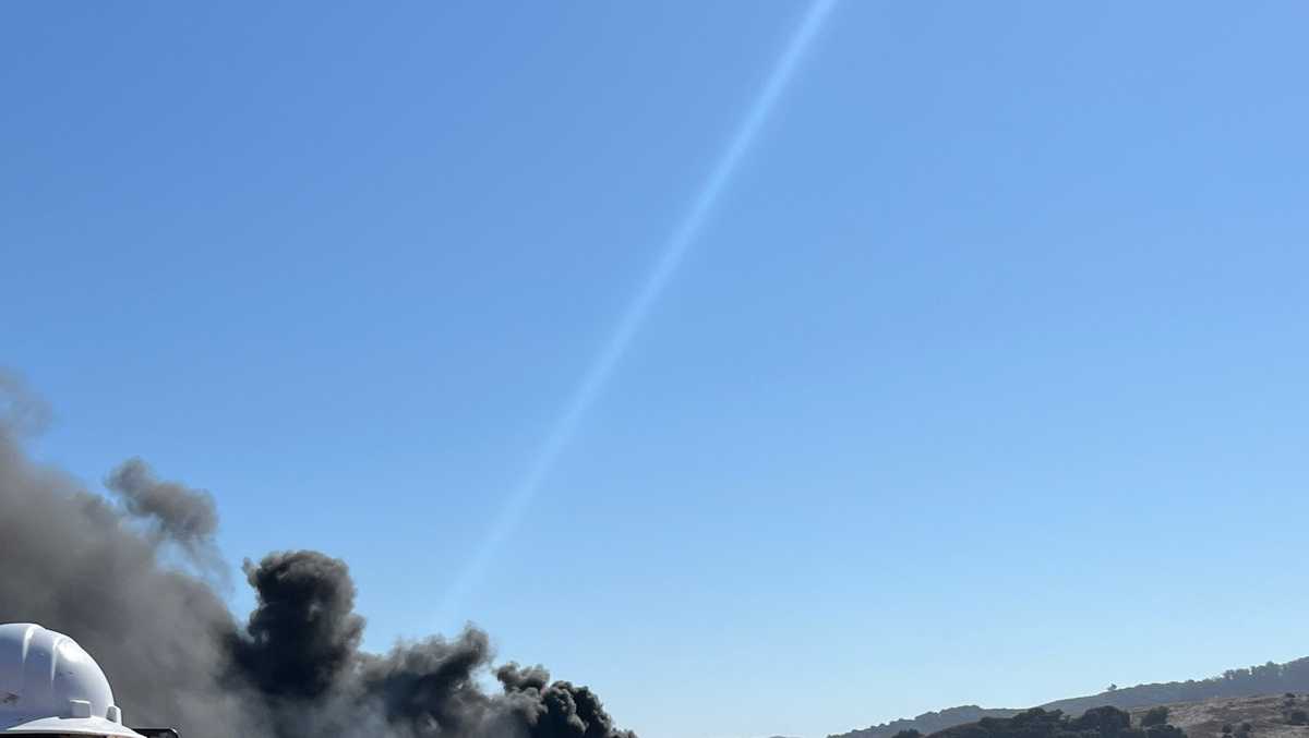 Big rig fire closes a portion of Highway 101 in San Benito County