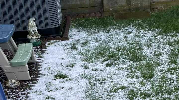 Hail falls in parts of south-central Pennsylvania