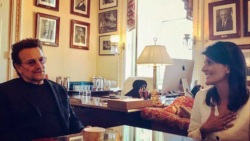 Nikki Haley meets Bono, gets 'starstruck'