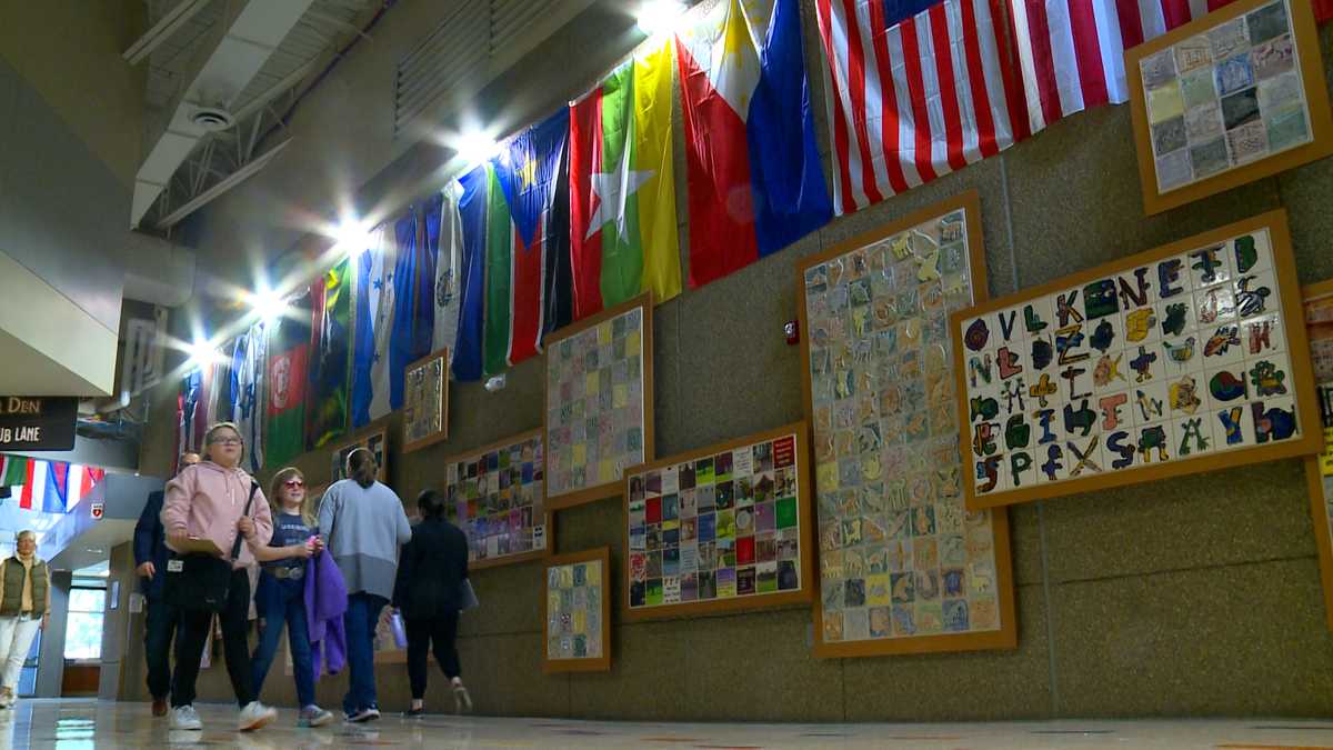 Iowa school celebrates diversity with flags from all over the world