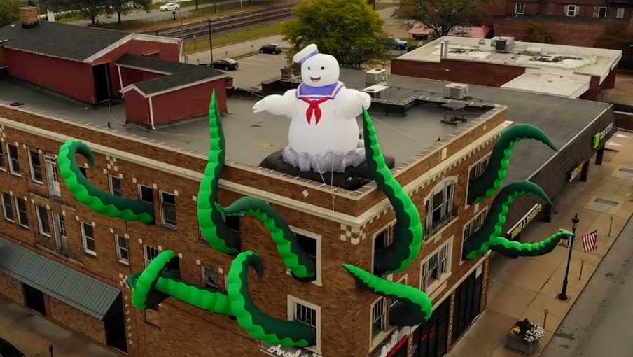 WATCH: Drone video shows Halloween decorations at restaurant in Monongahela