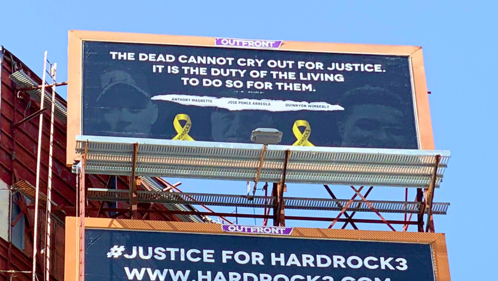Billboards calling for justice for Hard Rock victims placed near ...
