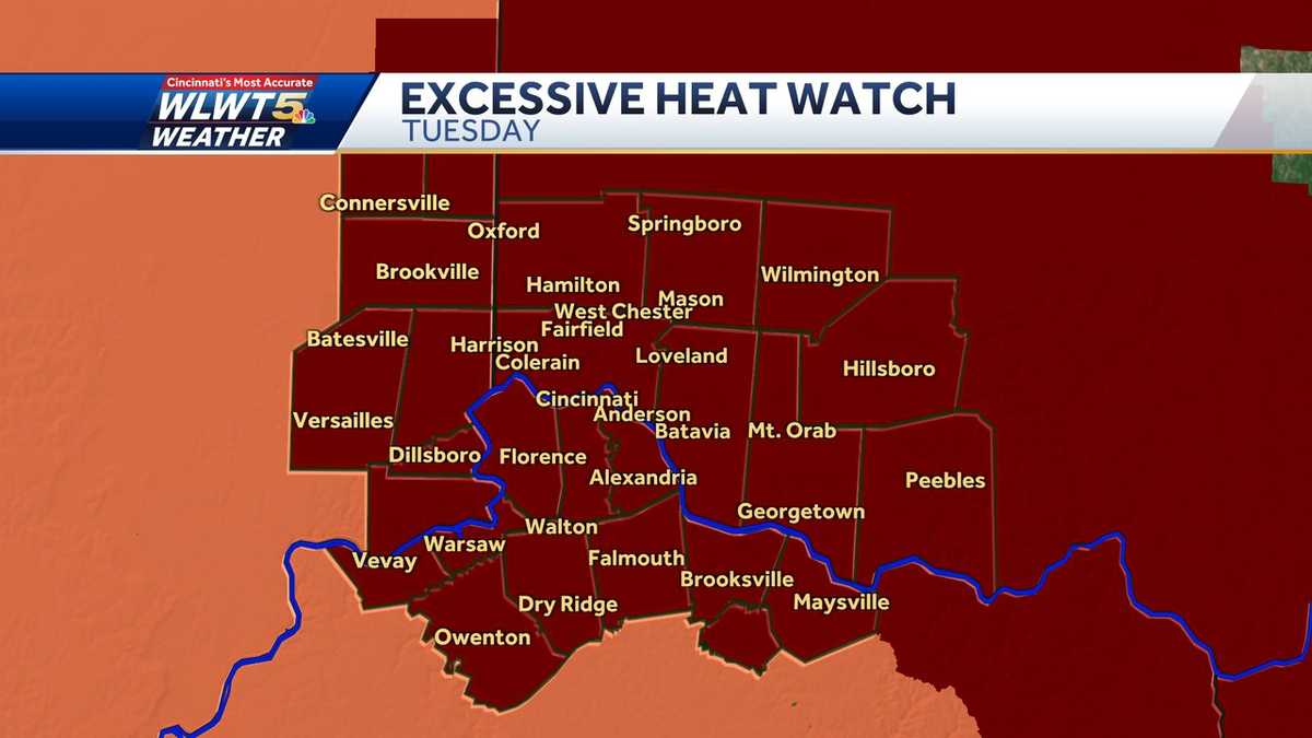 Heat watch in effect Tuesday: Heat index could reach 100-plus
