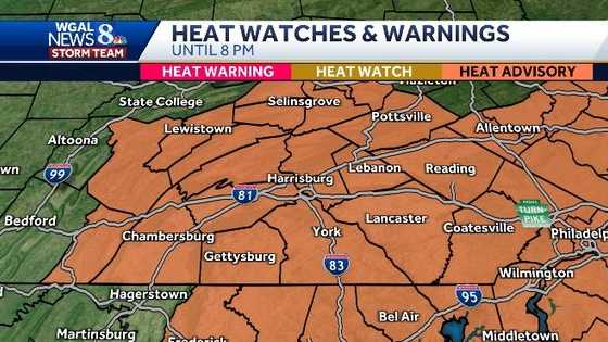 Heat advisory in effect for South-Central PA