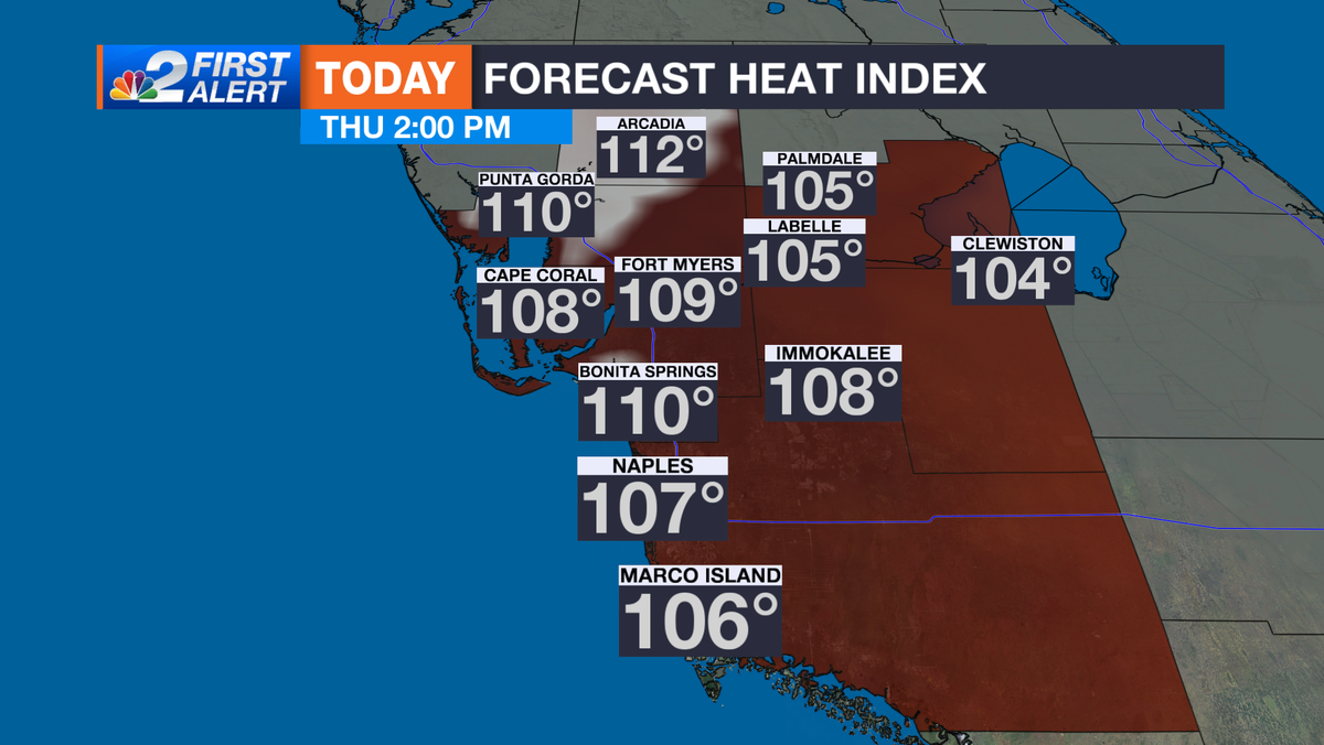 Sizzling heat and scattered storms for SWFL Thursday