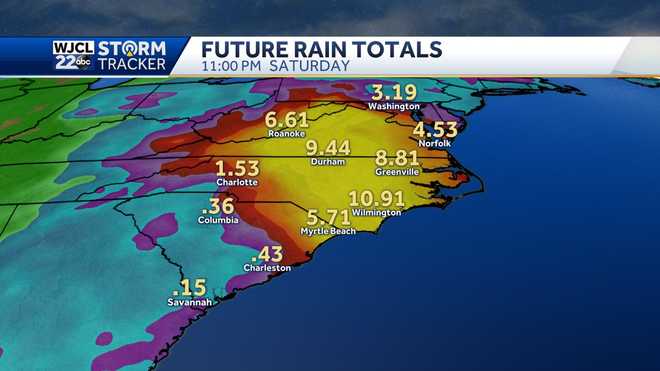 The latest Florence track and local impacts
