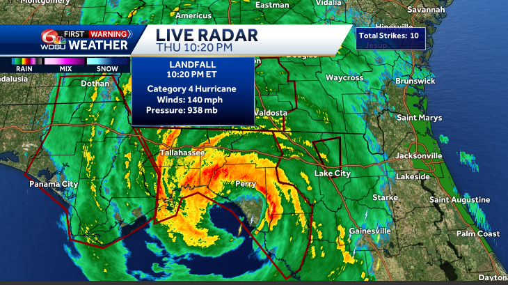 Hurricane Helene makes landfall as a category 4 storm