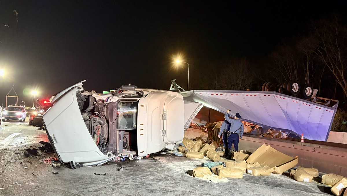 Drivers warned of significant delays after tractor trailer overturns on ...