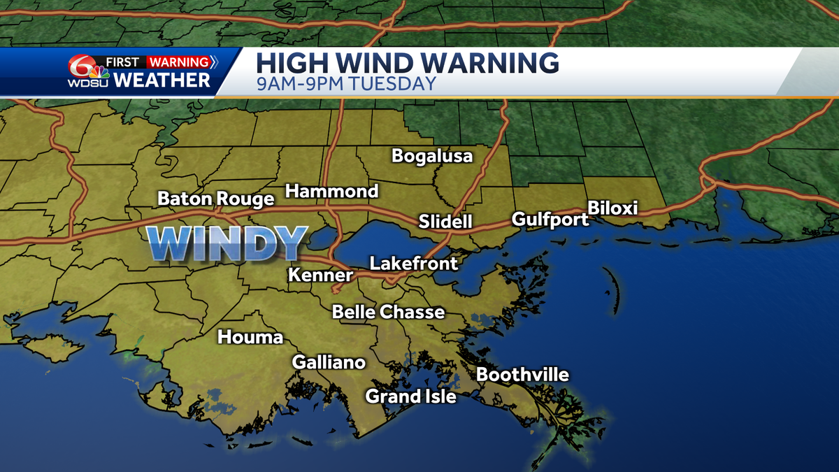 New Orleans Mardi Gras Day High Wind Warning