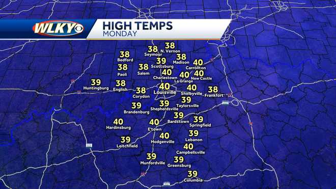 Louisville weather planner: Frost and snow chances to start the week