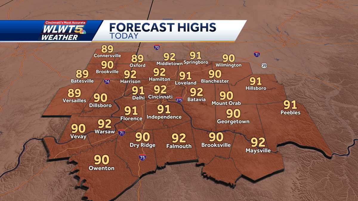 Tuesday weather: Hot and humid with rain, storms possible for some
