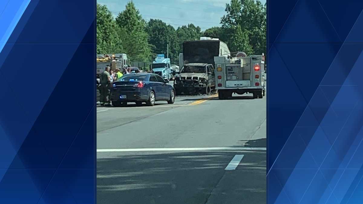 Burning truck rolls into Upstate fire engine