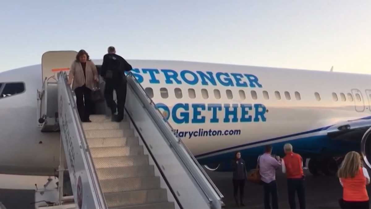 Hillary Clinton's plane was in Milwaukee on Tuesday