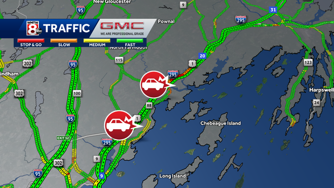 Multiple crashes reported on Interstate 295 Tuesday morning