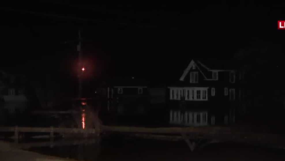 Pemigewasset River in New Hampshire reaches flood stage