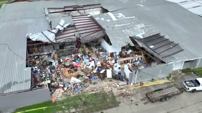 Hurricane Francine drone video in Houma, Louisiana
