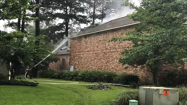 Lightning causes house fire in Brandon